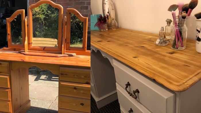 Pine dressing table upcycled store
